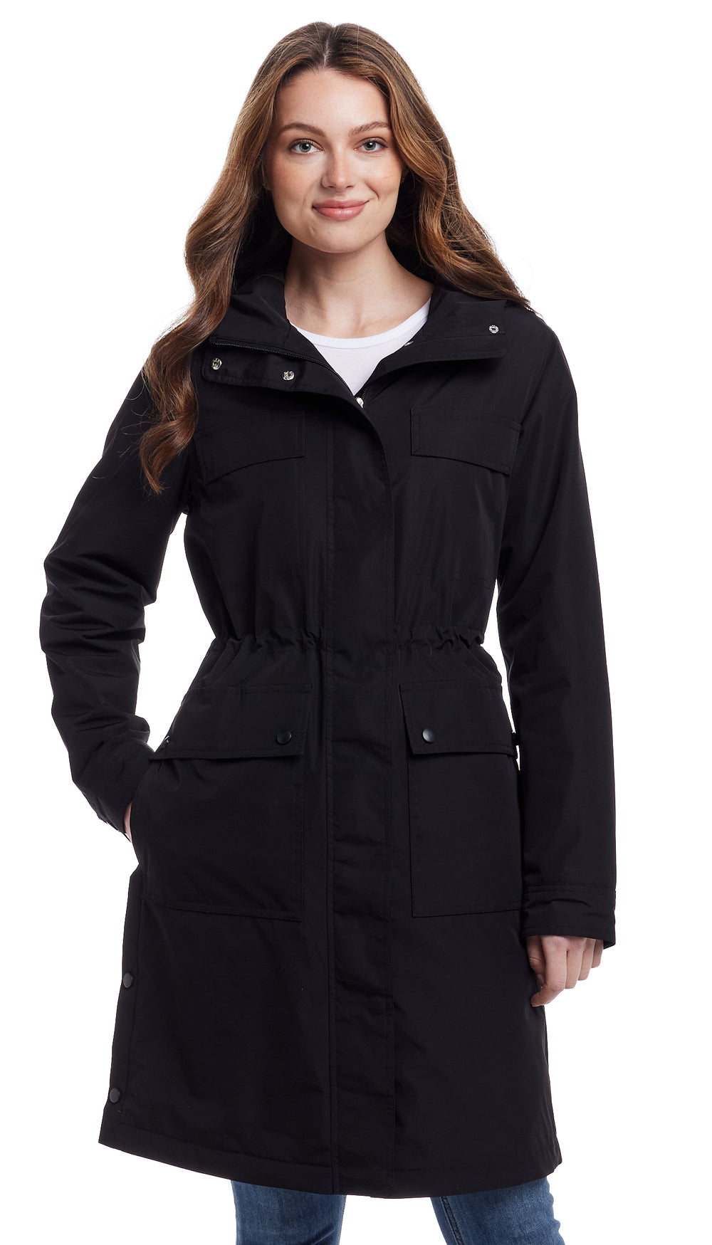 UTILITARIAN HOODED RAIN COAT